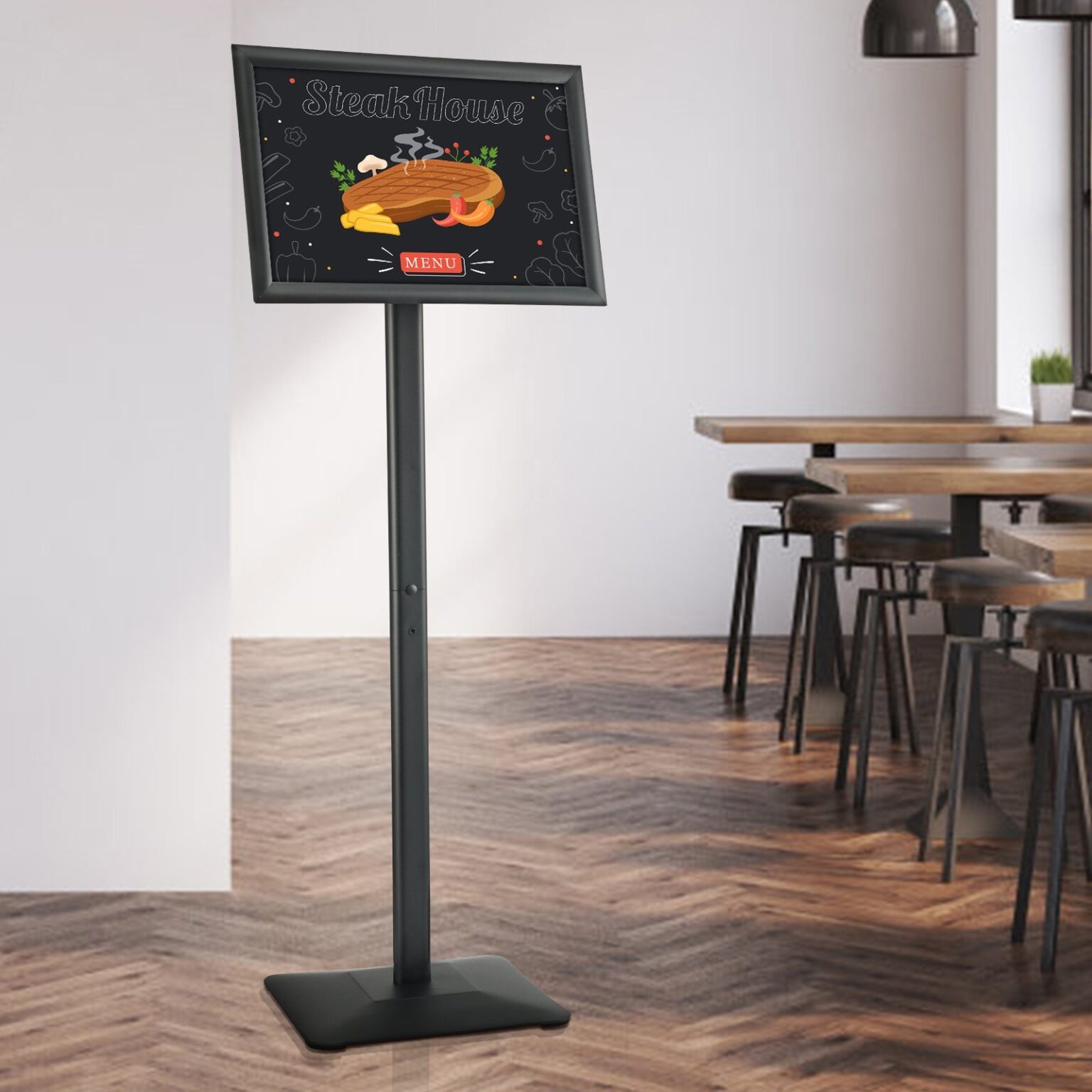 Poster Stand, Heavy-Duty Floor Standing Sign Holder Metal Base Display ...